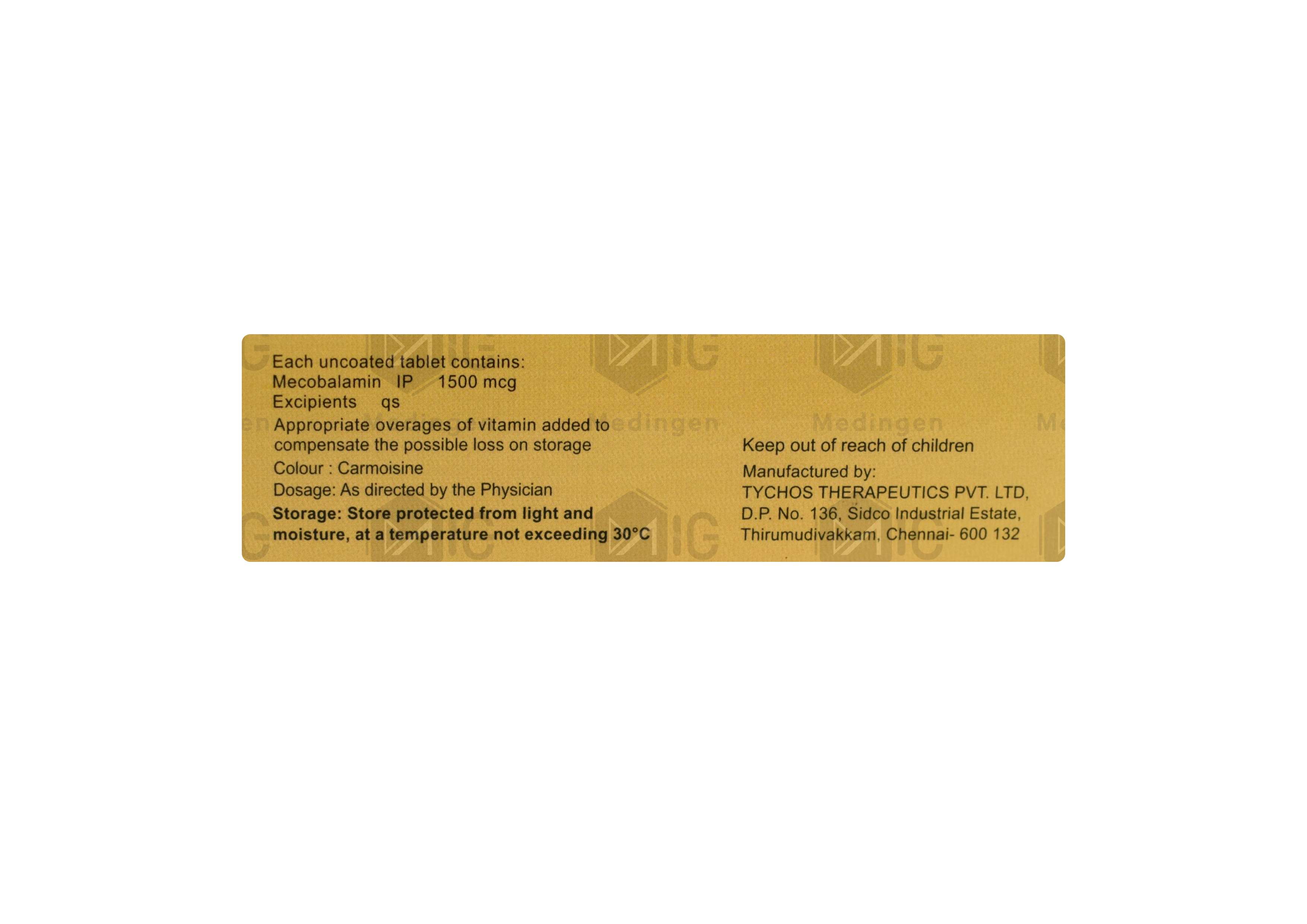 Mecobalamin 1500 mcg Tablet Uses, Side Effects, Price & Substitutes