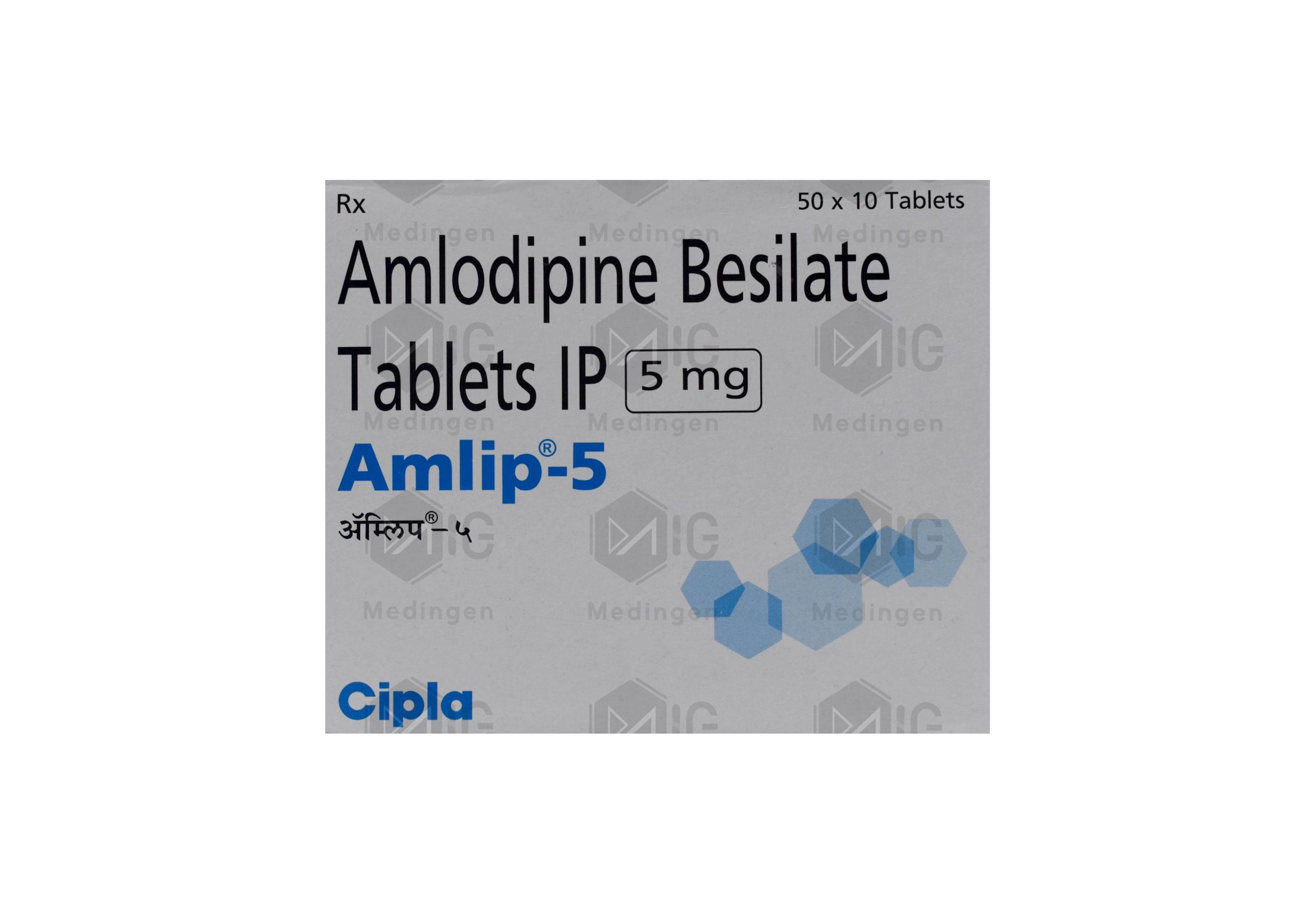 Amlip 5mg Tablet: View Uses, Side Effects, Price & Substitutes