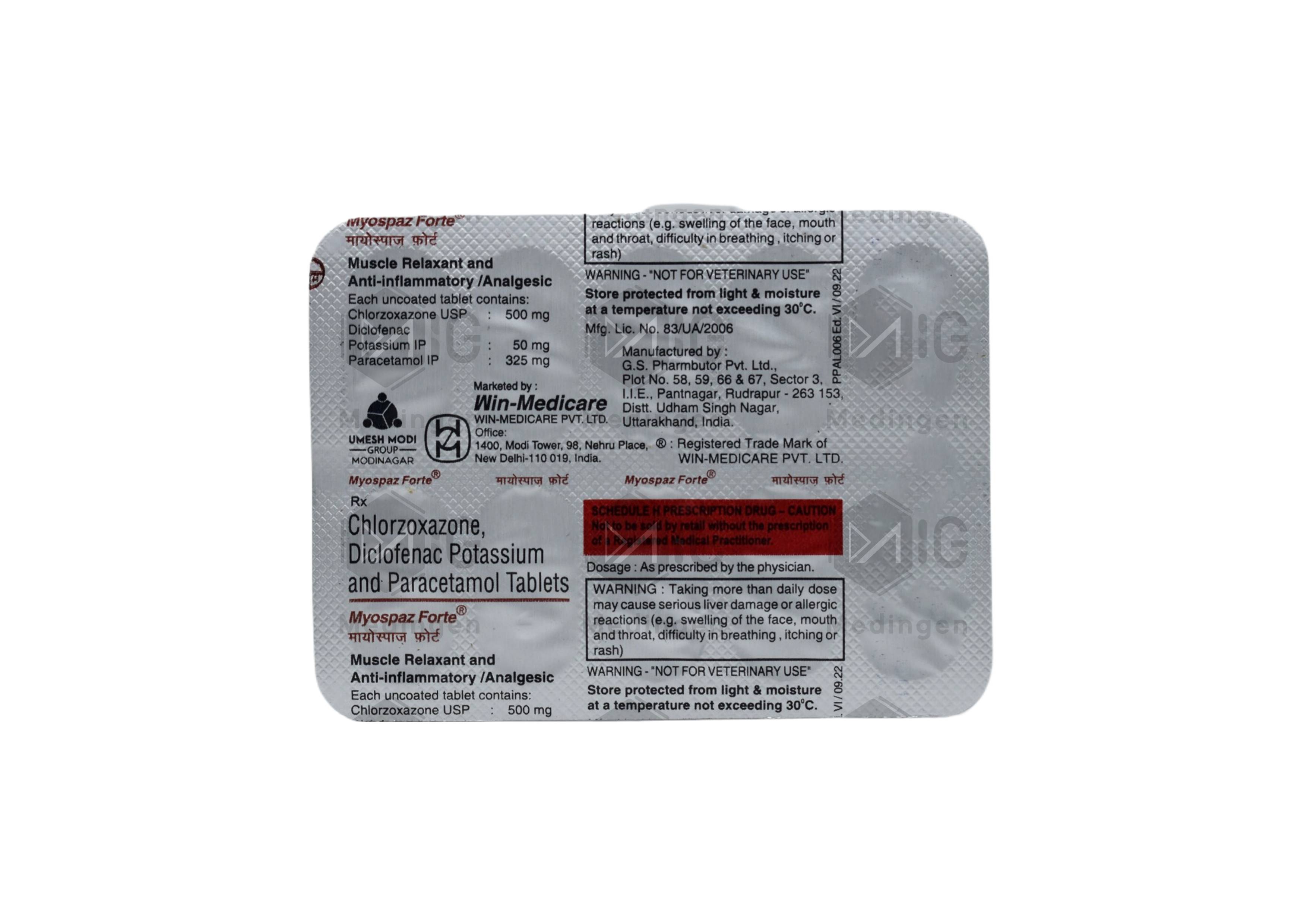Myospaz Forte Tablet : Uses, Price, Side Effects, and Substitutes