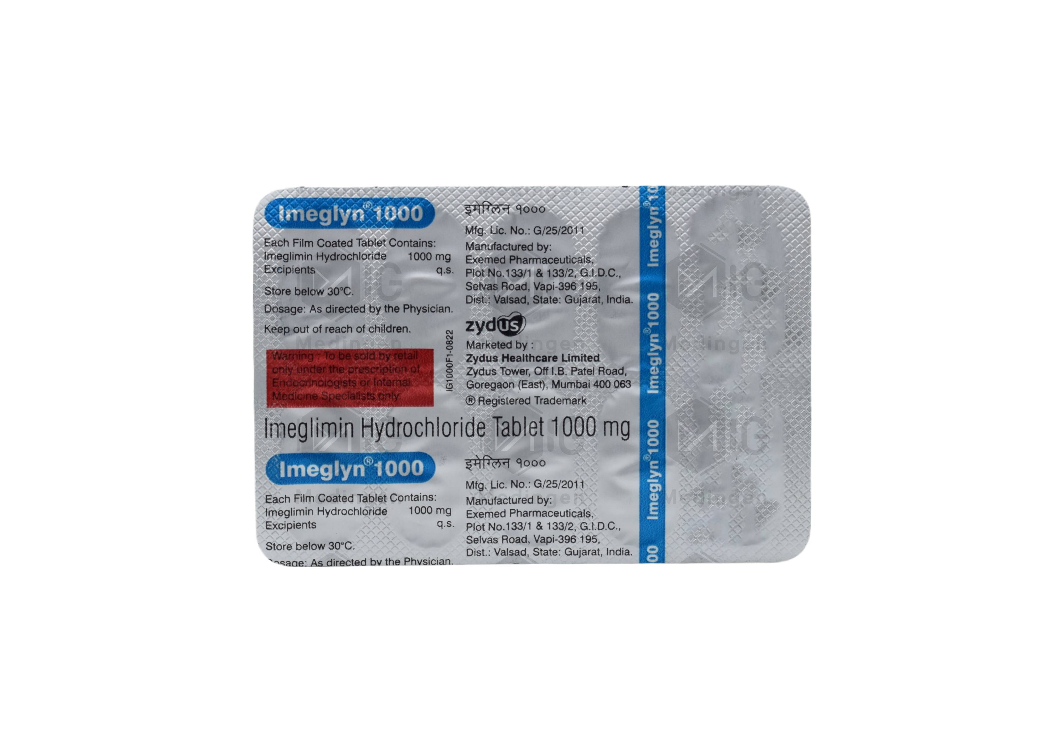 Imeglyn 1000mg Tablet: Uses, Side Effects, Price & Substitutes