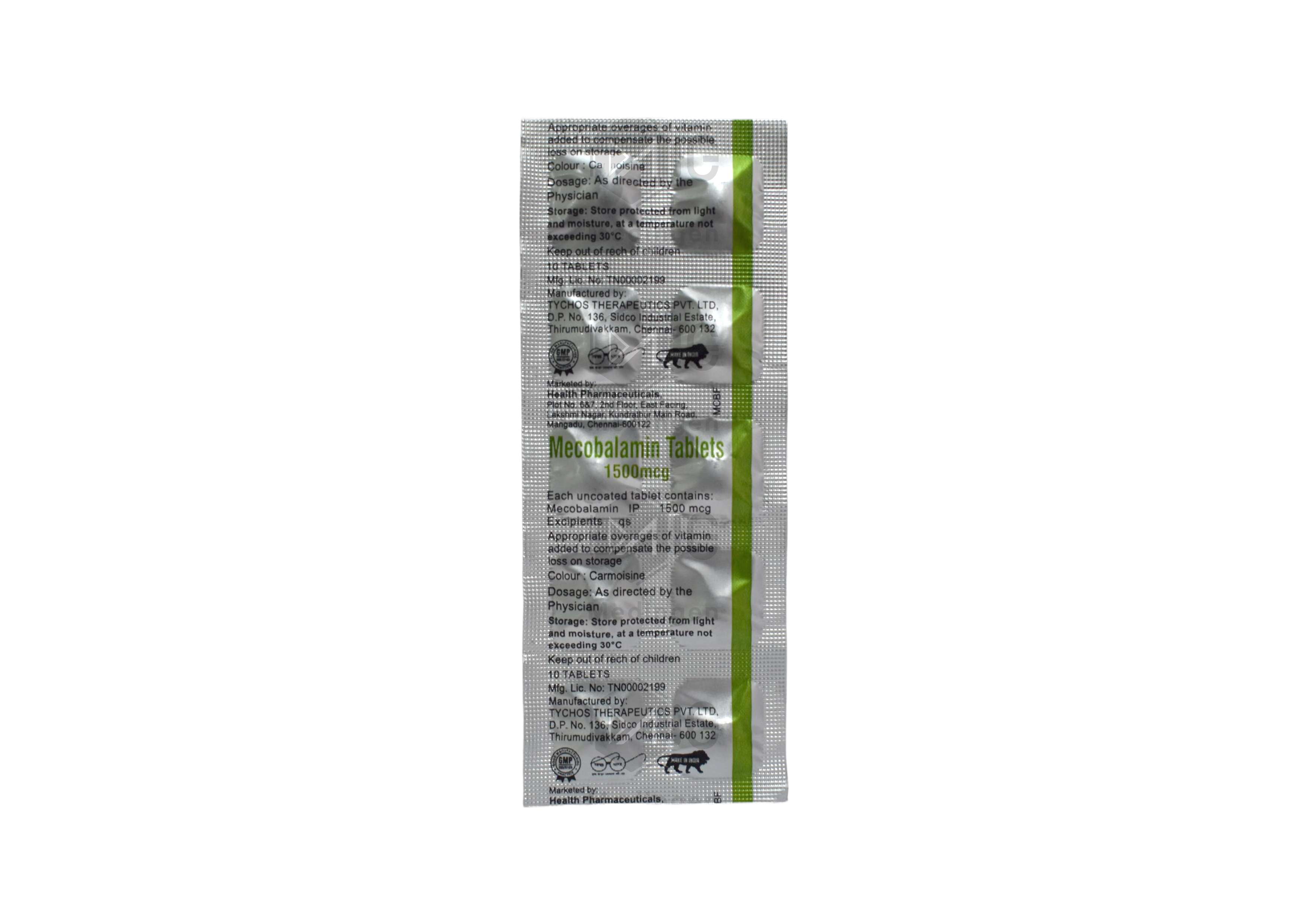 Mecobalamin 1500 mcg Tablet Uses, Side Effects, Price & Substitutes