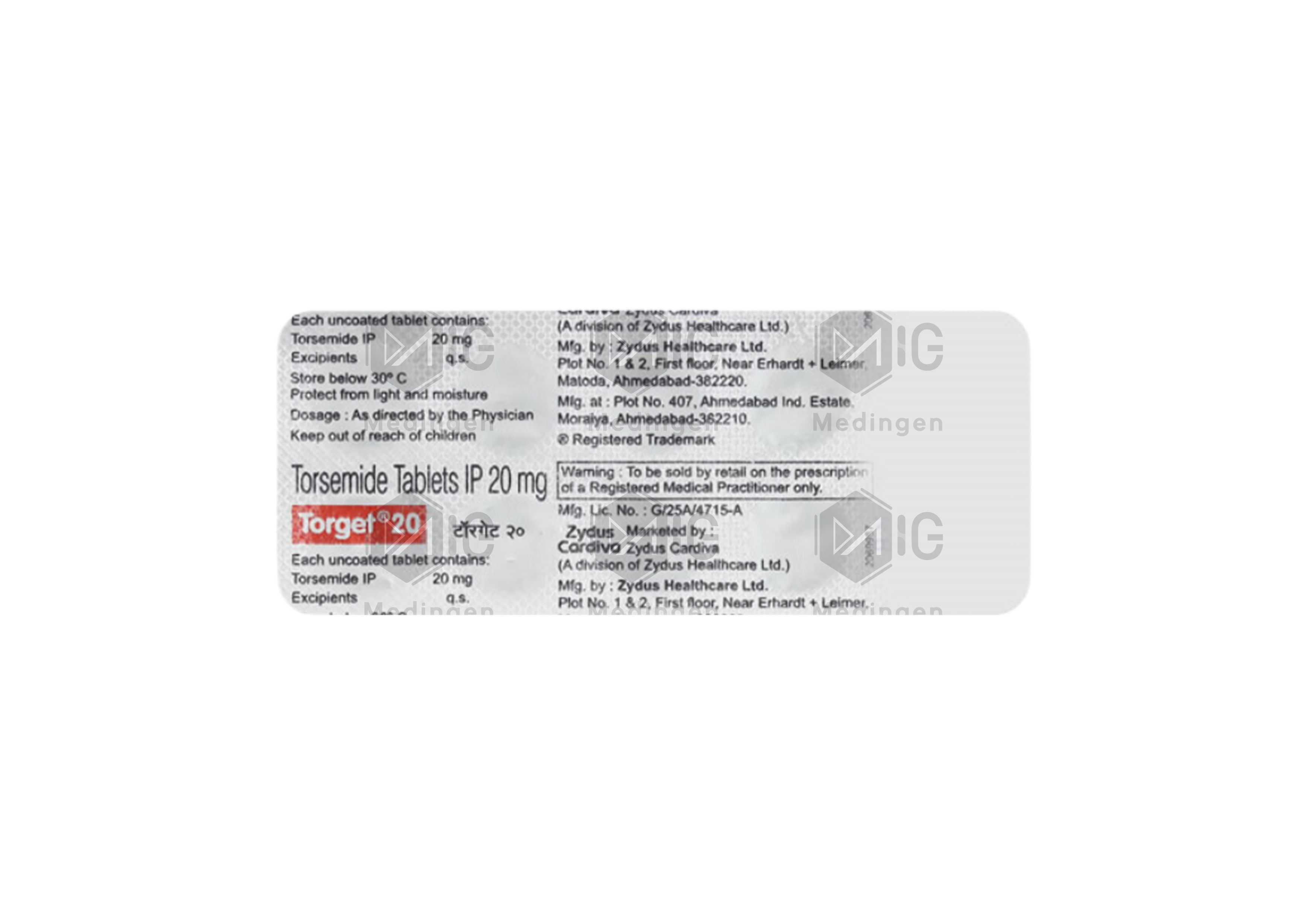 Torget 20mg: View Uses, Side Effects, Price & Substitutes