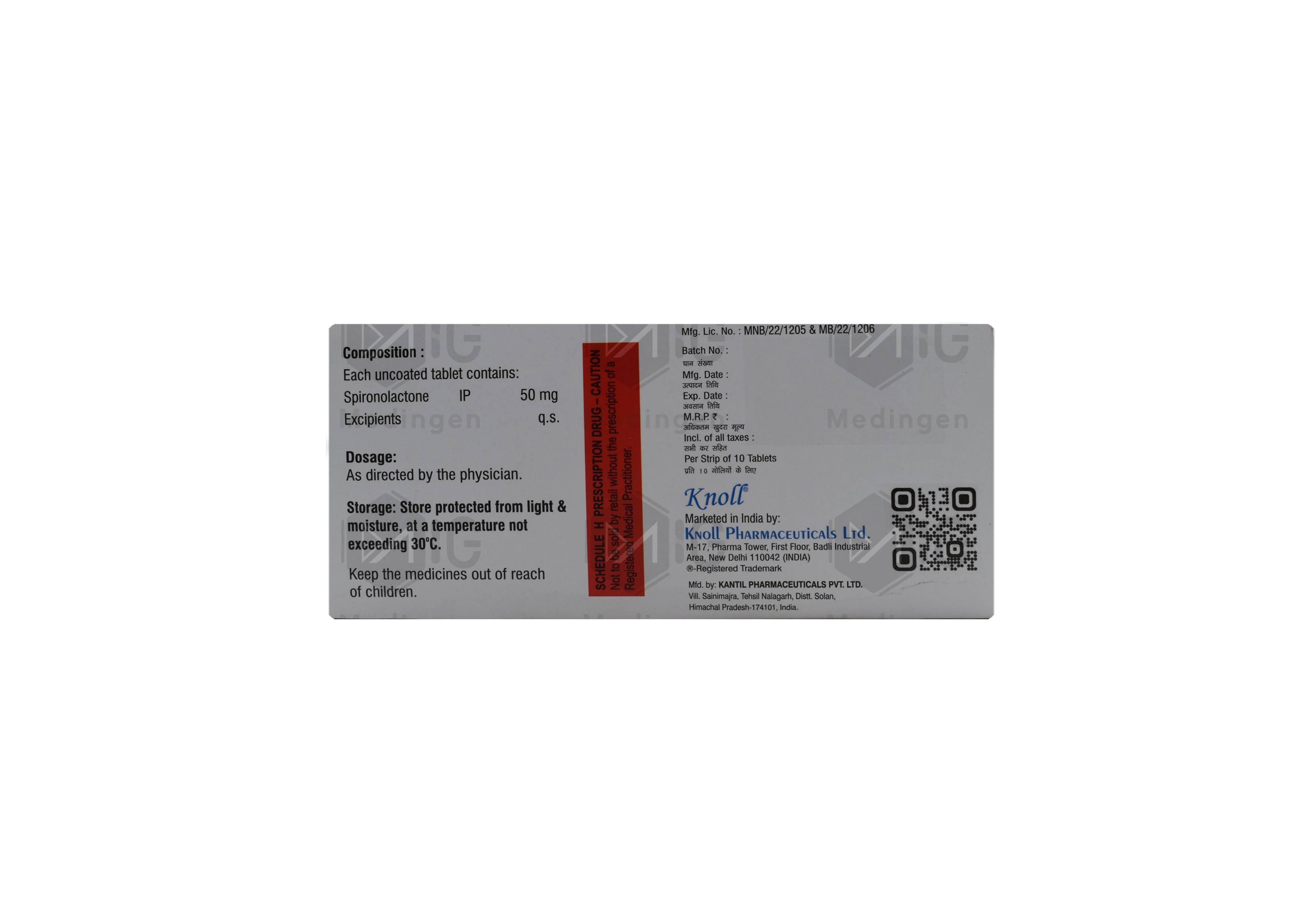 SPIRONOL 50MG Tablet : Uses, Side Effects, Price & Substitutes