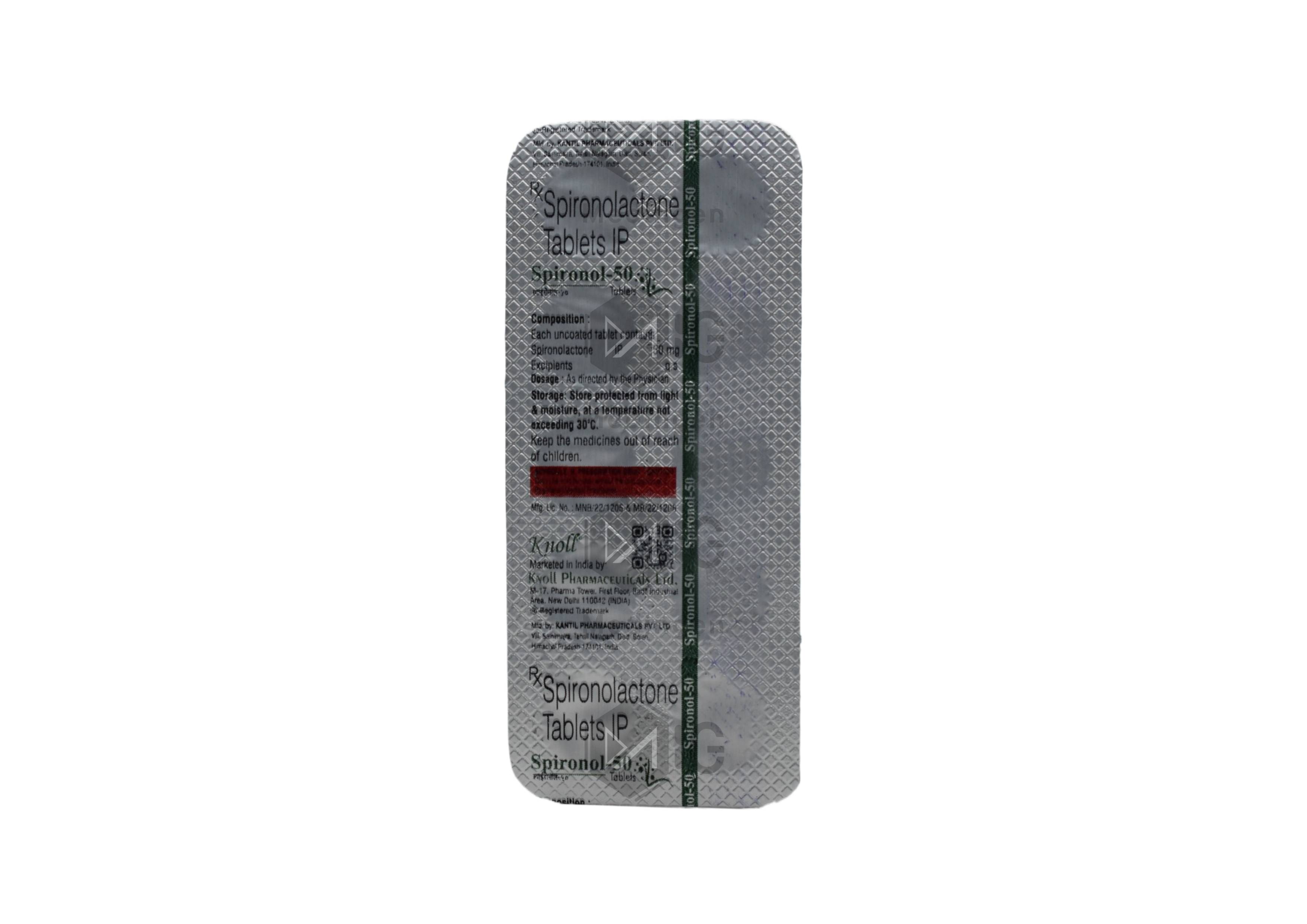 SPIRONOL 50MG Tablet : Uses, Side Effects, Price & Substitutes