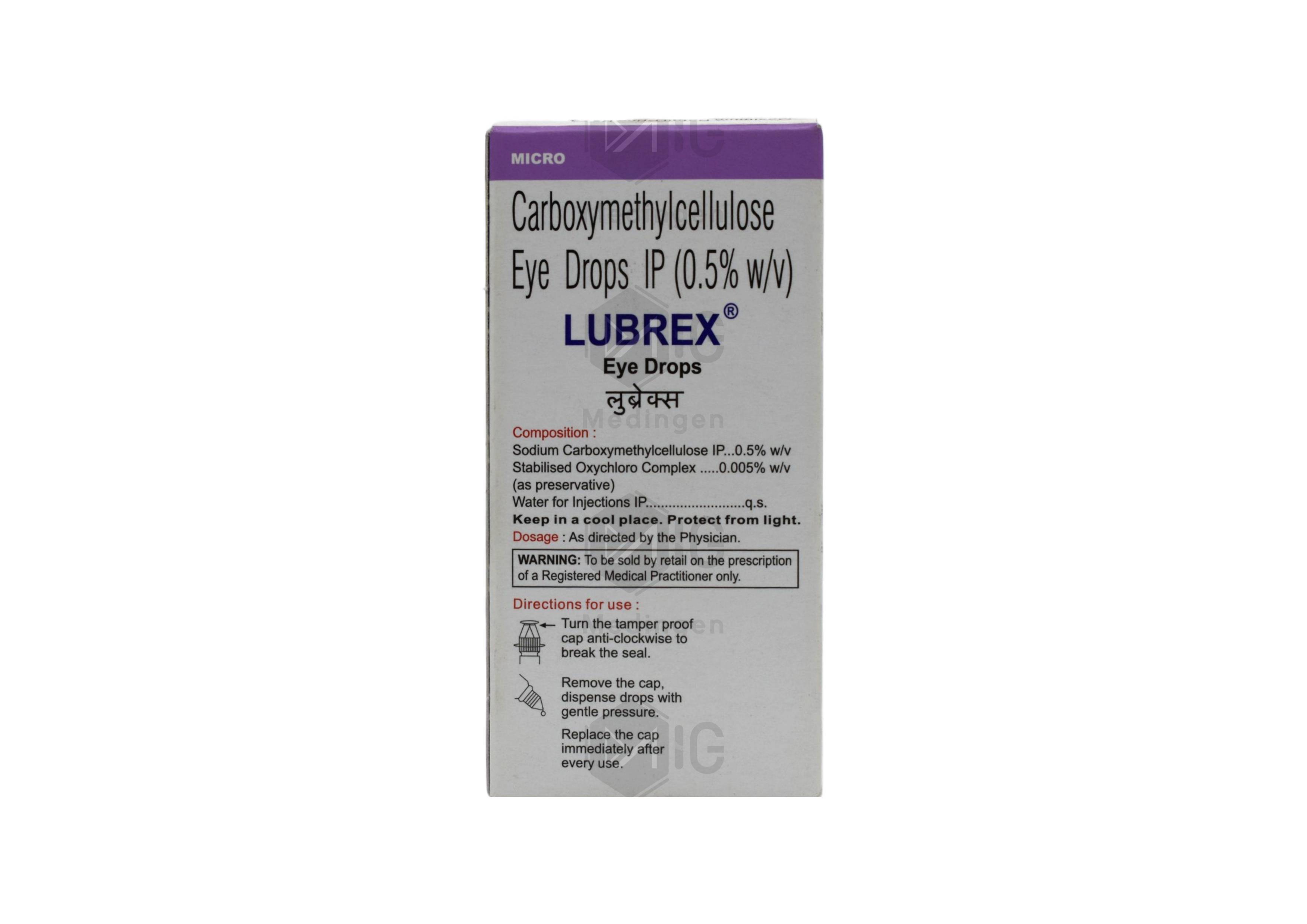 Lubrex Eye Drops : View Uses, Side Effects, Price & Substitutes.