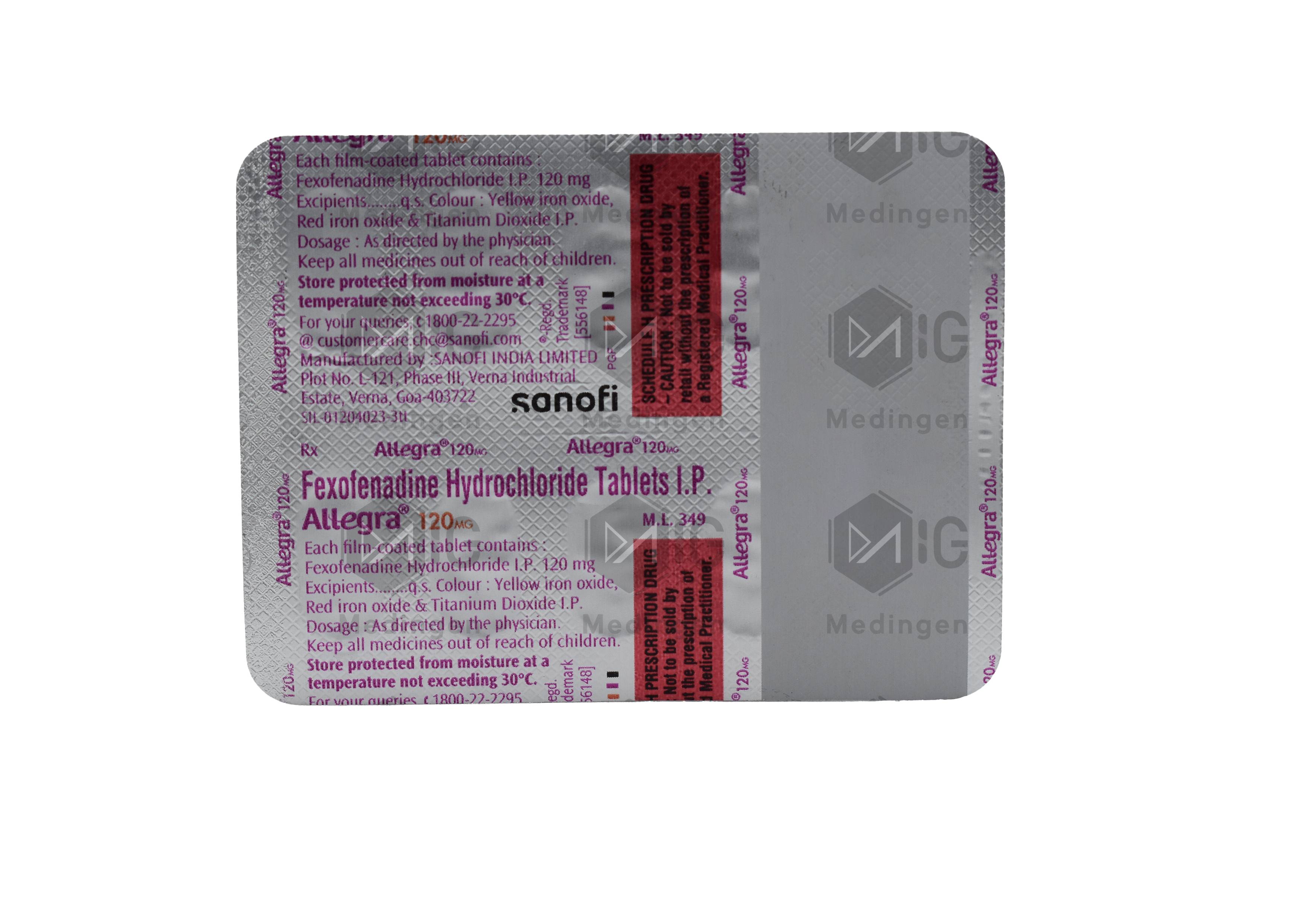 Allegra 120 Tablet: View Uses, Side Effects, Price and Substitutes