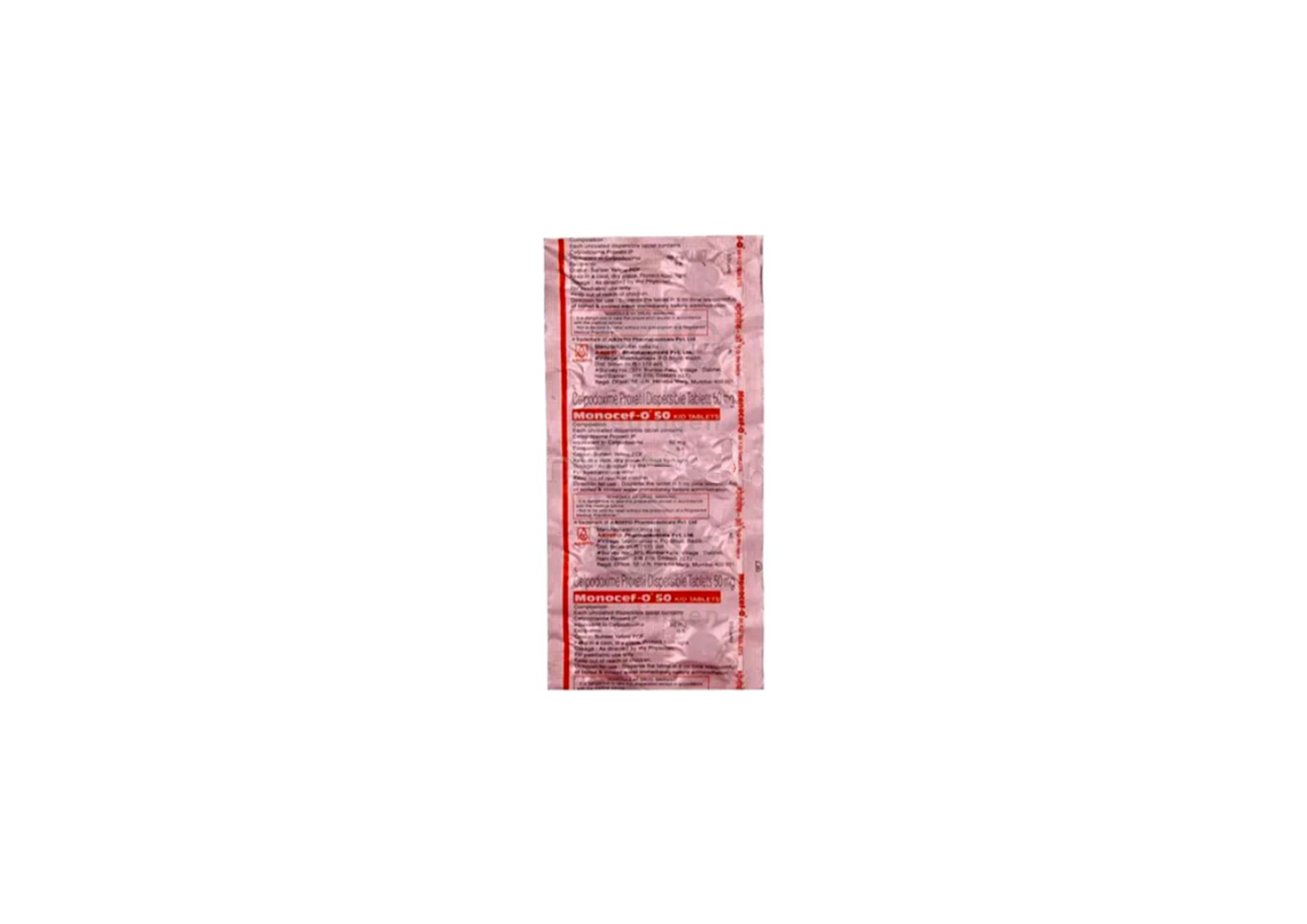 Monocef-O Kid 50mg Tablet: View Uses, Side Effects, Price and Substitutes