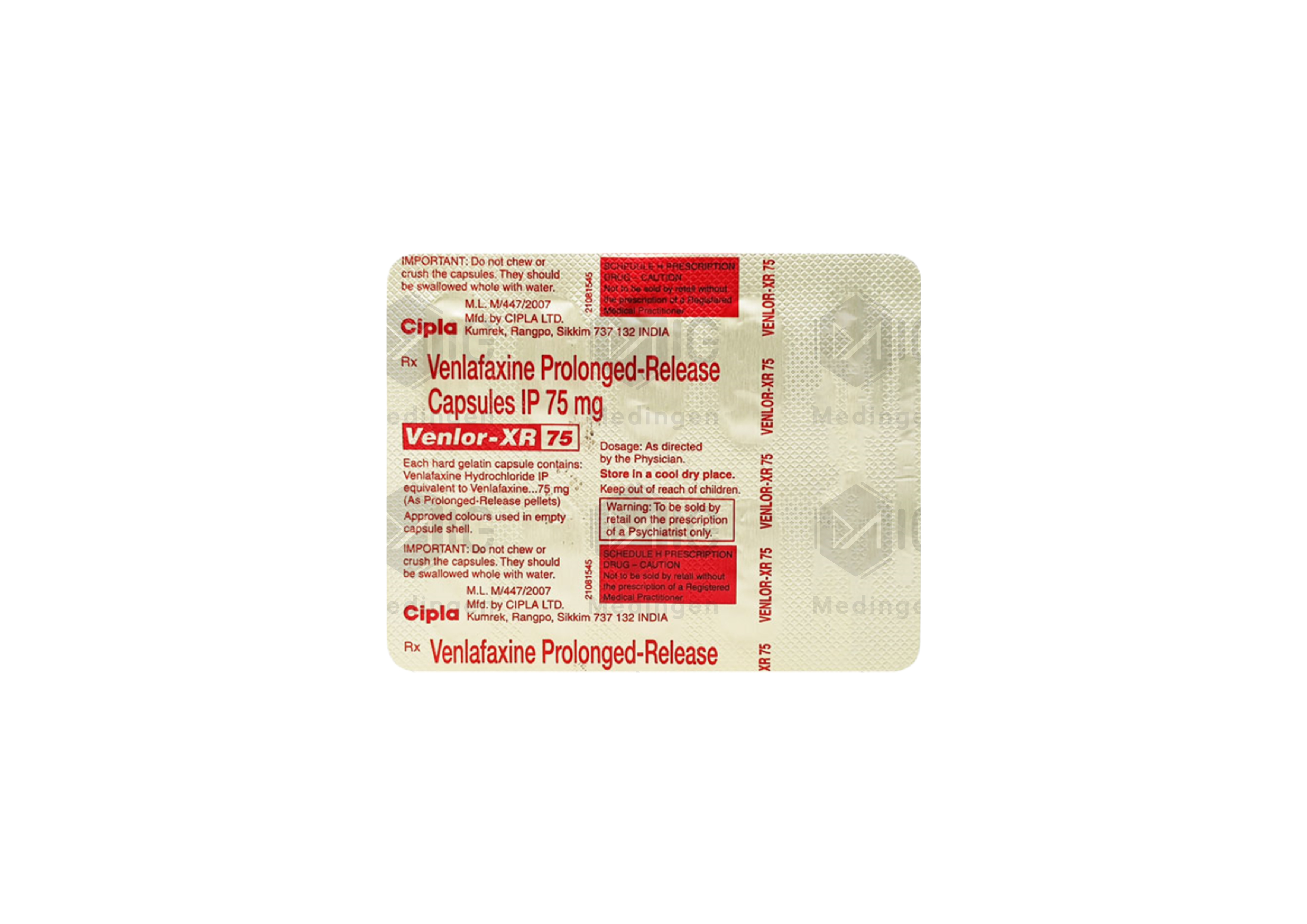 Venlor XR 75 Capsule: View Uses, Side Effects, Price and Substitutes
